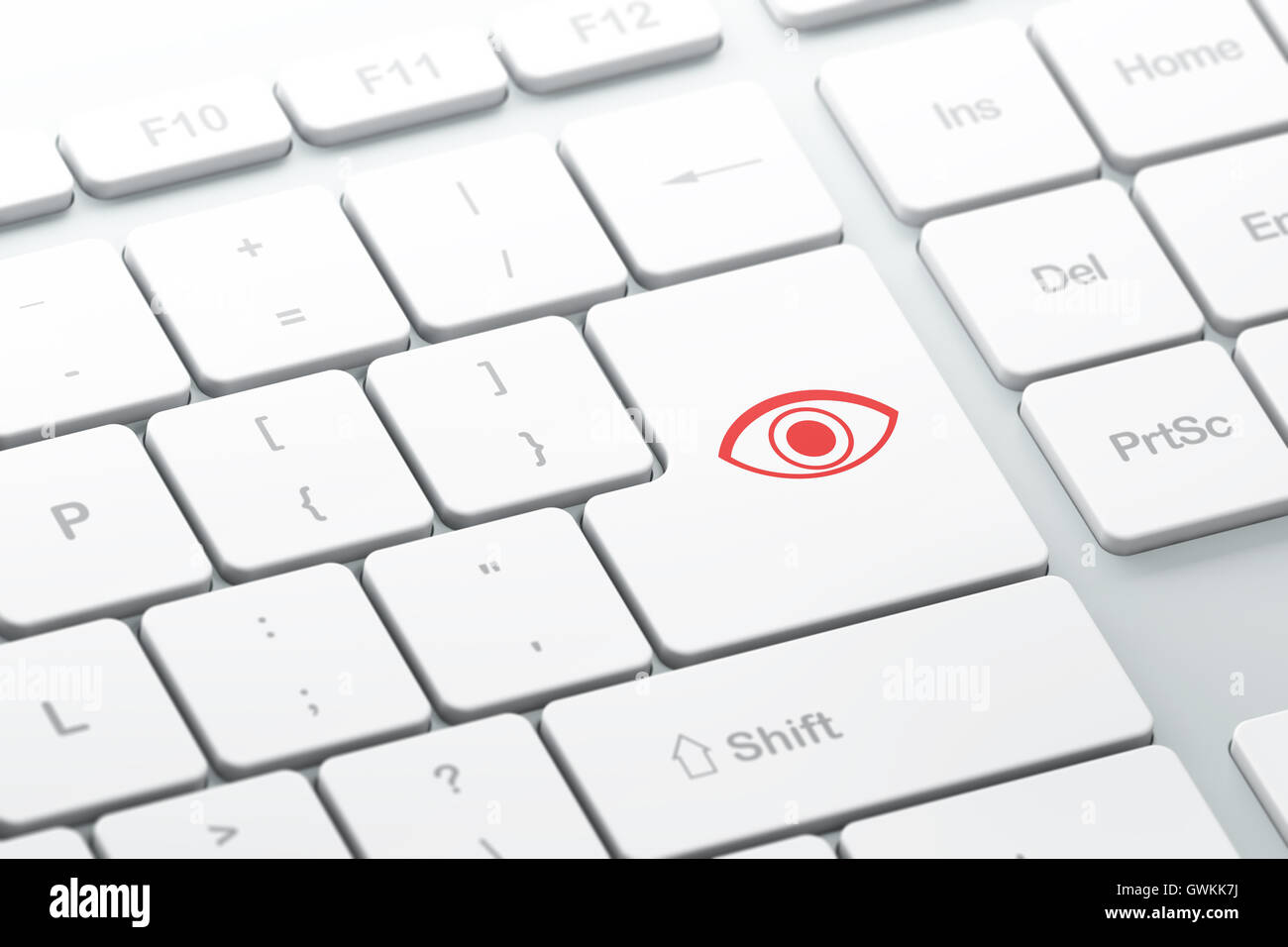 Protection concept: Eye on computer keyboard background Stock Photo - Alamy