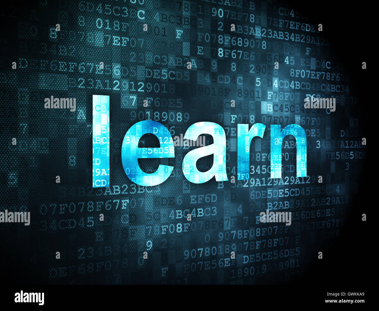 Education concept: Learn on digital background Stock Photo - Alamy