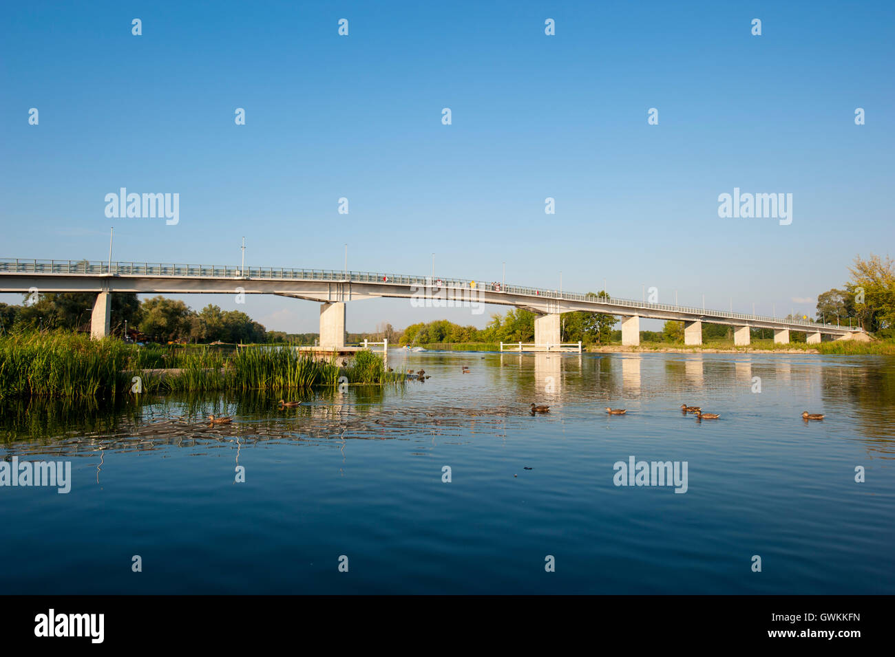 Pedestrian and local service bridge in Pultusk, north-eastern Mazovia ...