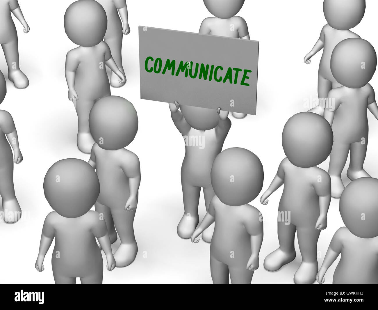 Communicate Sign Shows Speaker Or Discussion Stock Photo - Alamy