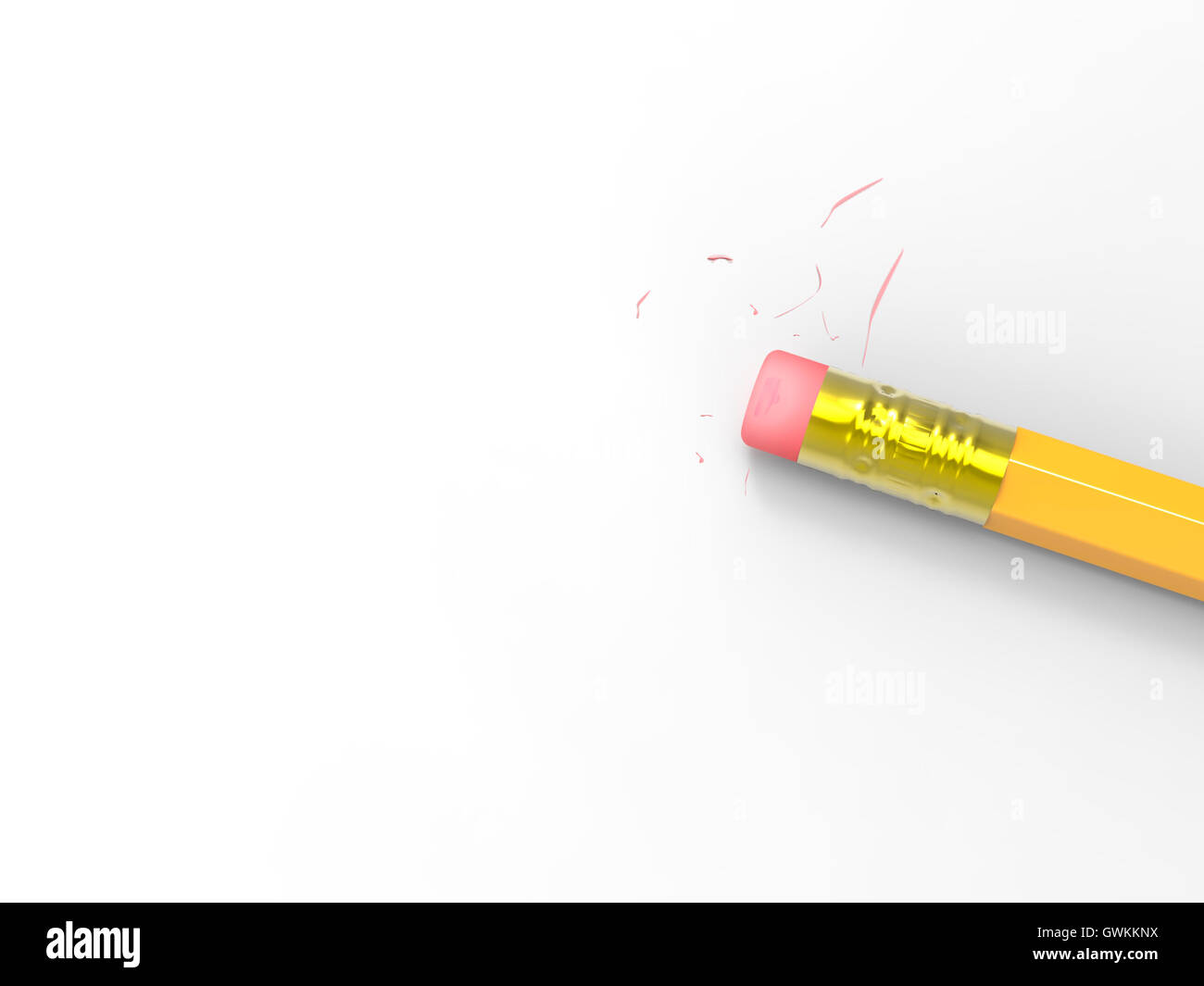 Blank Paper With Pencil Eraser Shows Erased Text Copyspace Stock Photo ...
