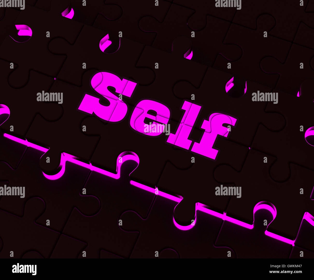 Self Puzzle Shows Believe Me My Yourself Or Myself Stock Photo - Alamy