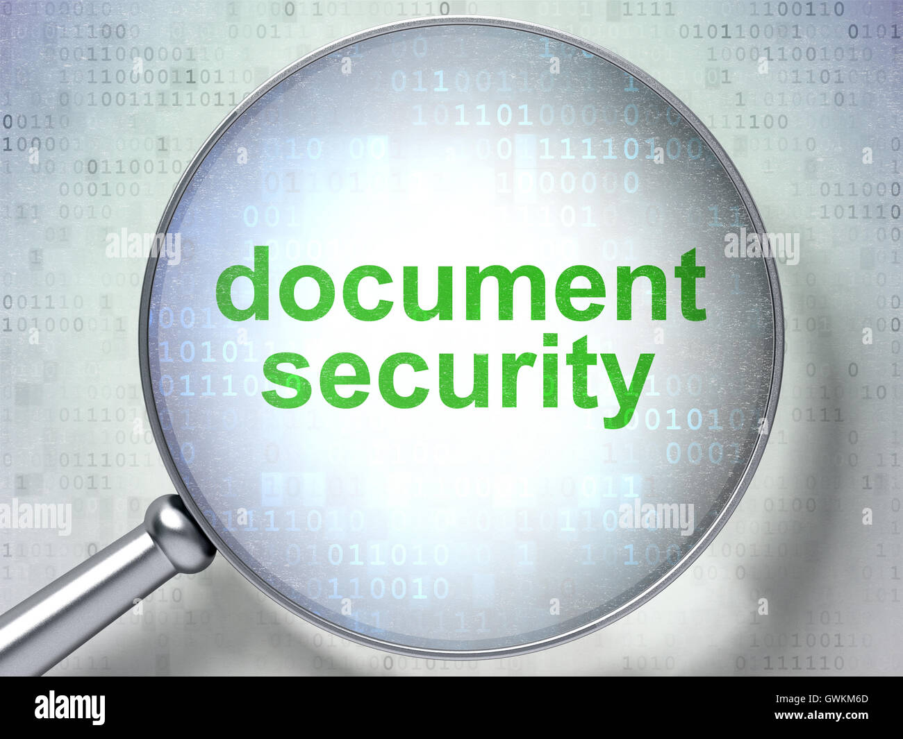 Privacy concept: Document Security with optical glass Stock Photo - Alamy