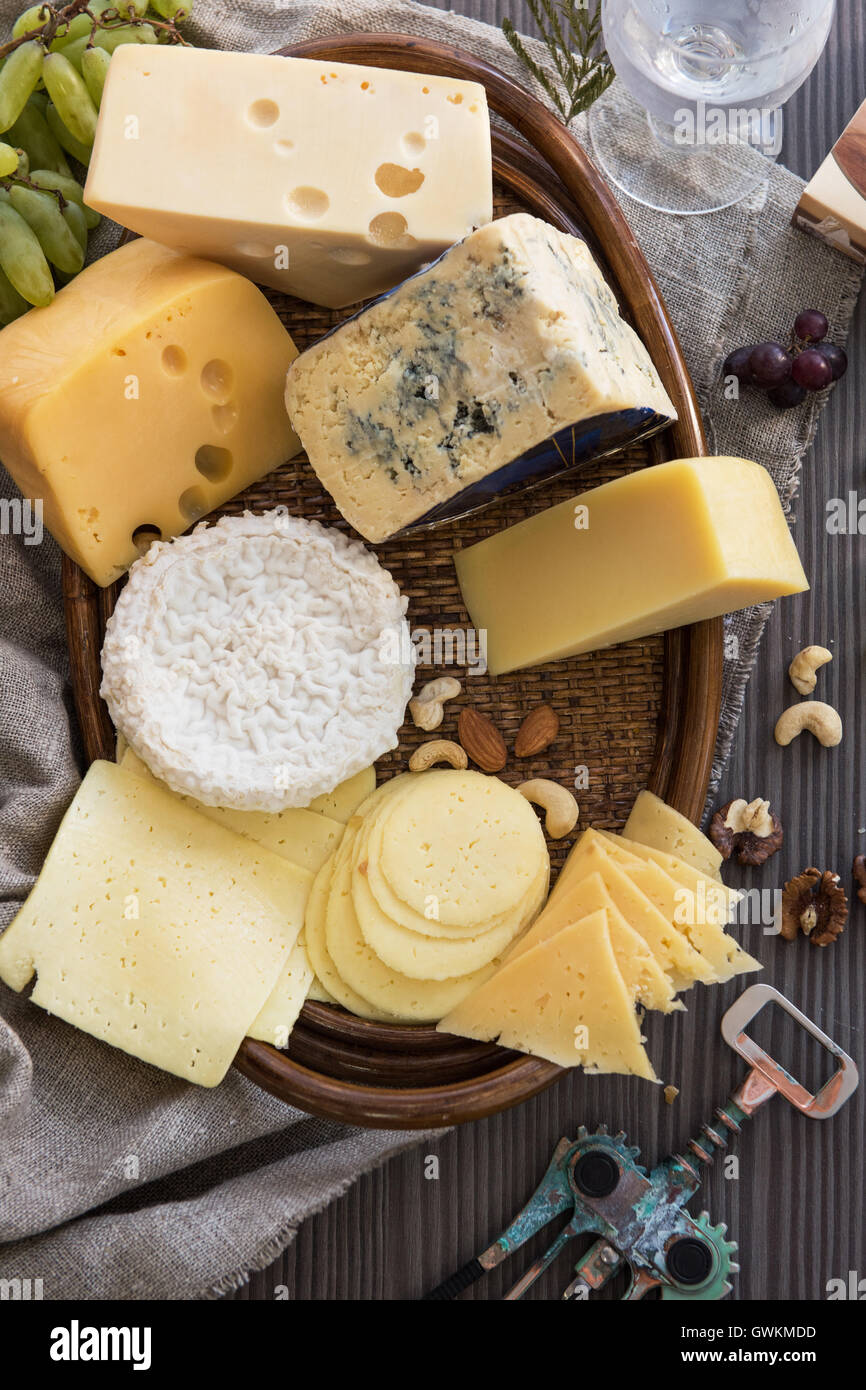 Various types of cheese set Stock Photo - Alamy