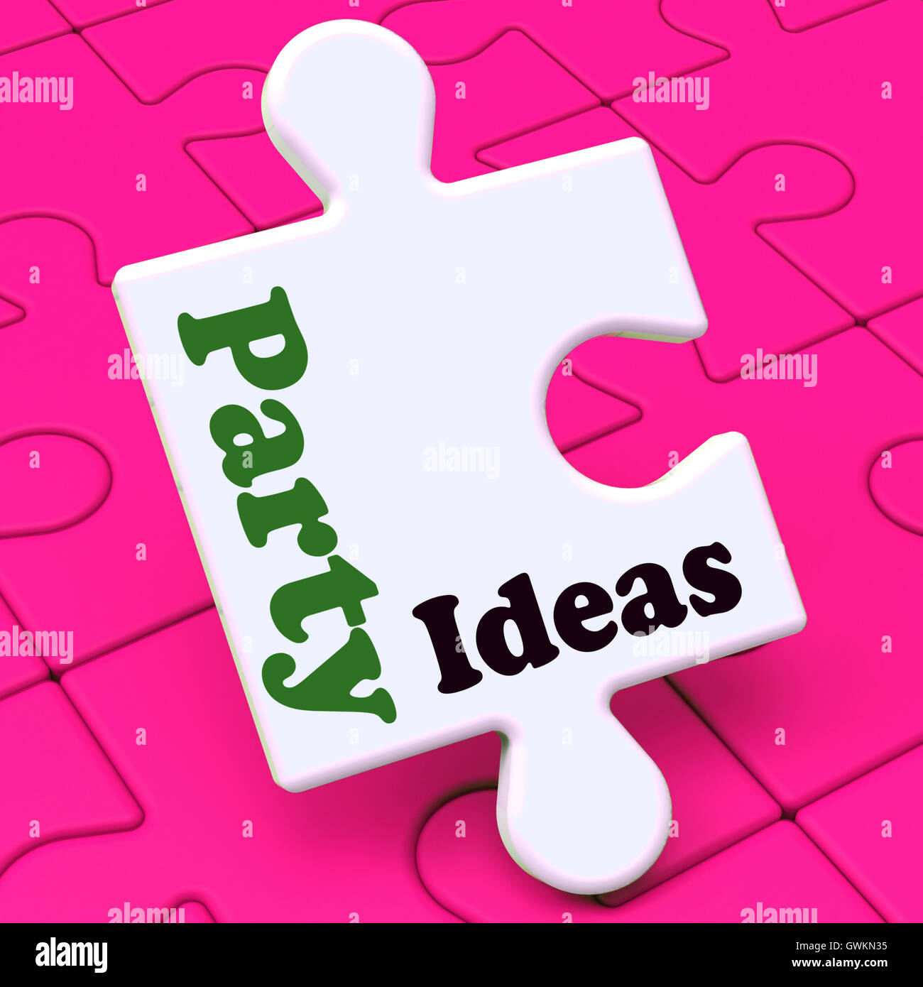 Party Ideas Puzzle Shows Surprise Celebration Planning Suggestio Stock ...