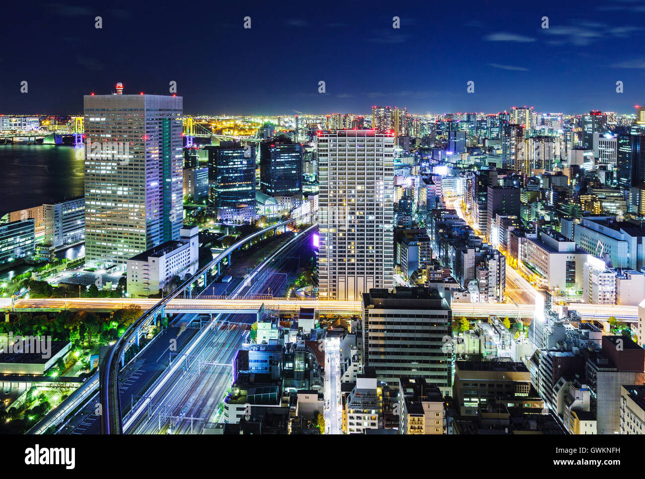 Tokyo cityscape at night Stock Photo - Alamy