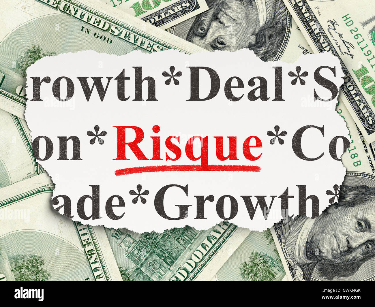 Finance concept: Risque(french) on Money background Stock Photo - Alamy