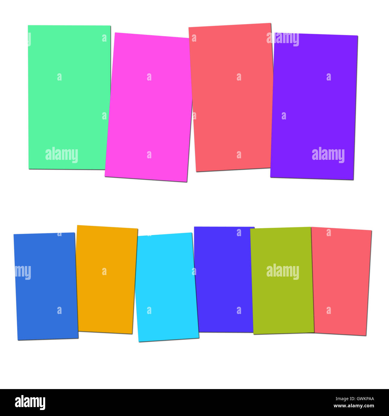 Four And Six Blank Paper Slips Show Copyspace For 4 Or 6 Letter Stock ...