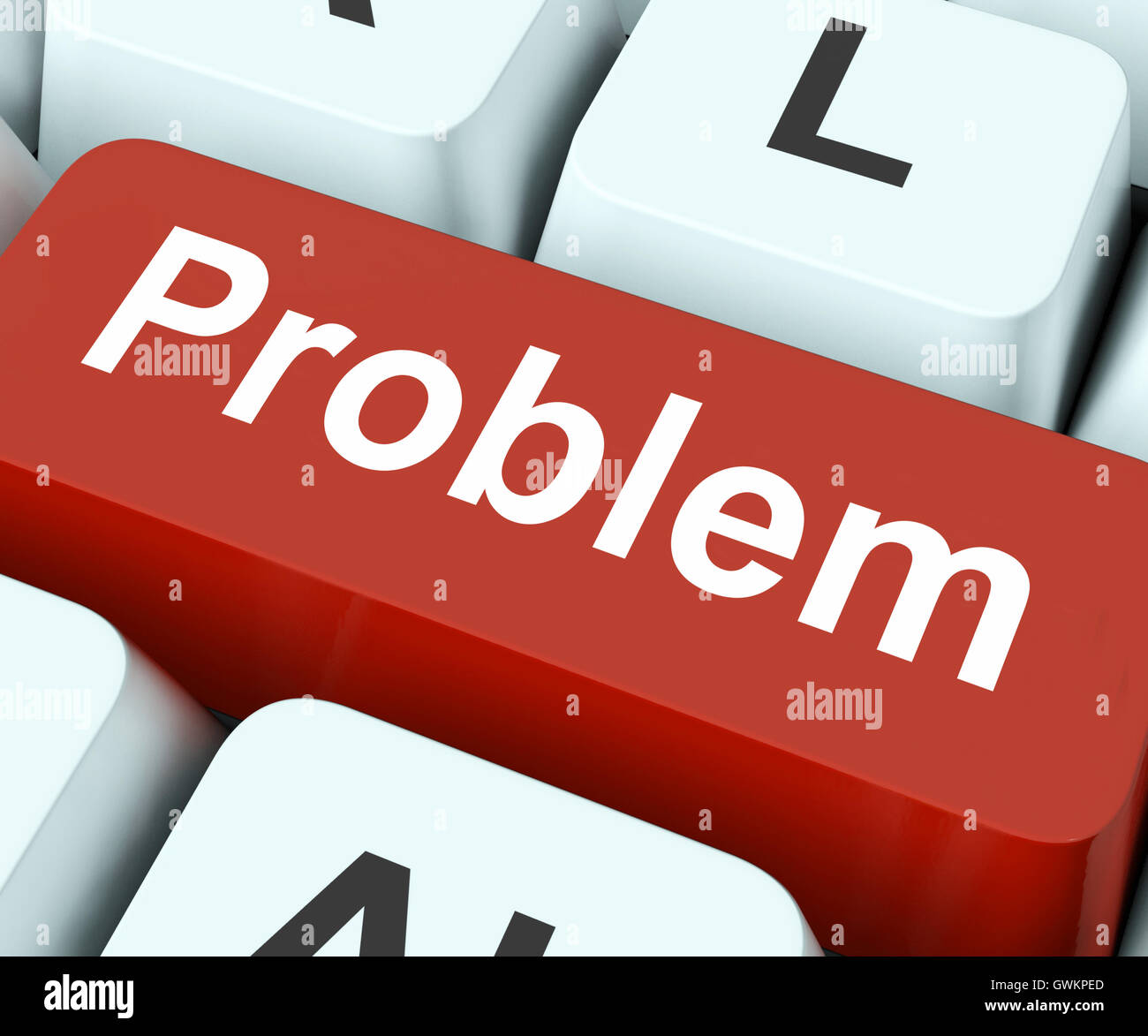 Problem Key Means Difficulty Or Trouble Stock Photo - Alamy