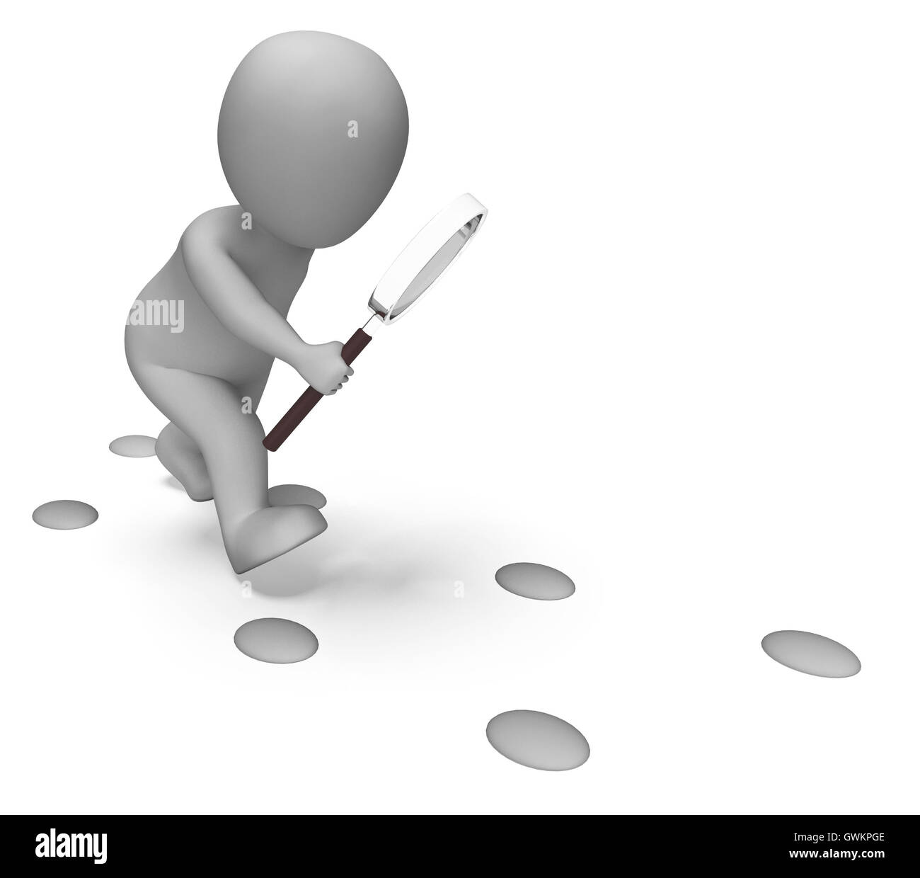 Detective Character Examine Footprints Shows Find Investigation Stock ...