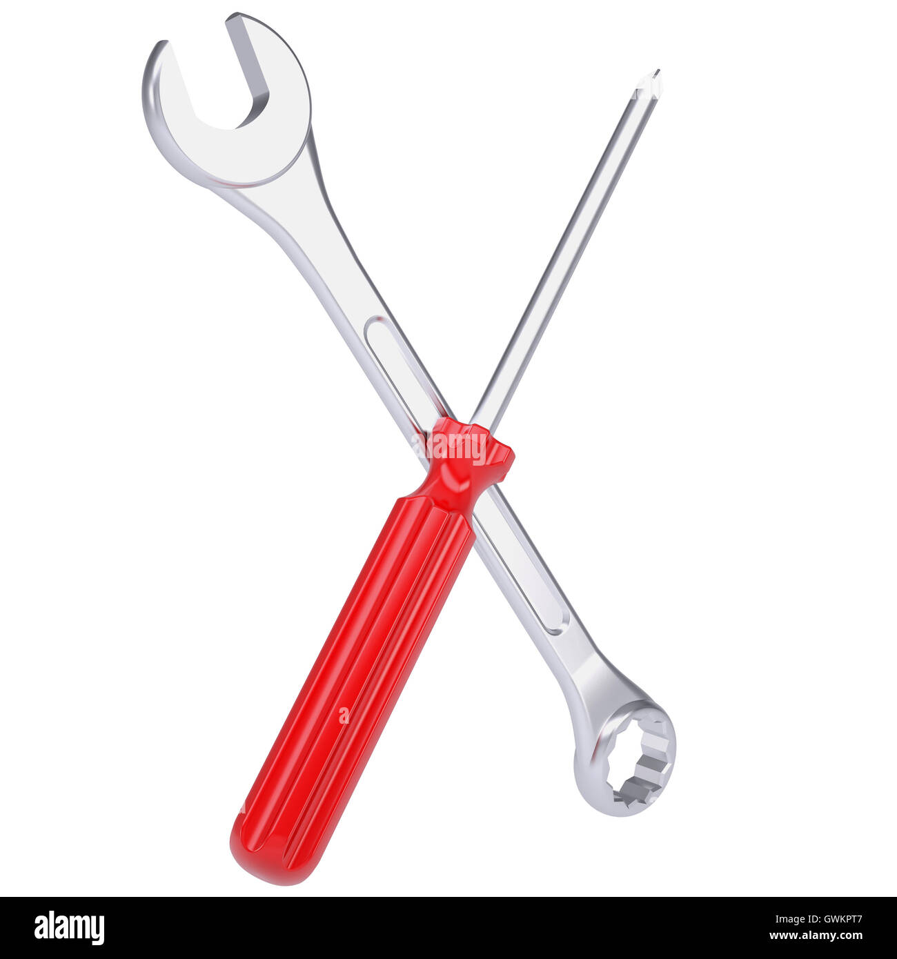 Screwdriver and wrench Stock Photo - Alamy