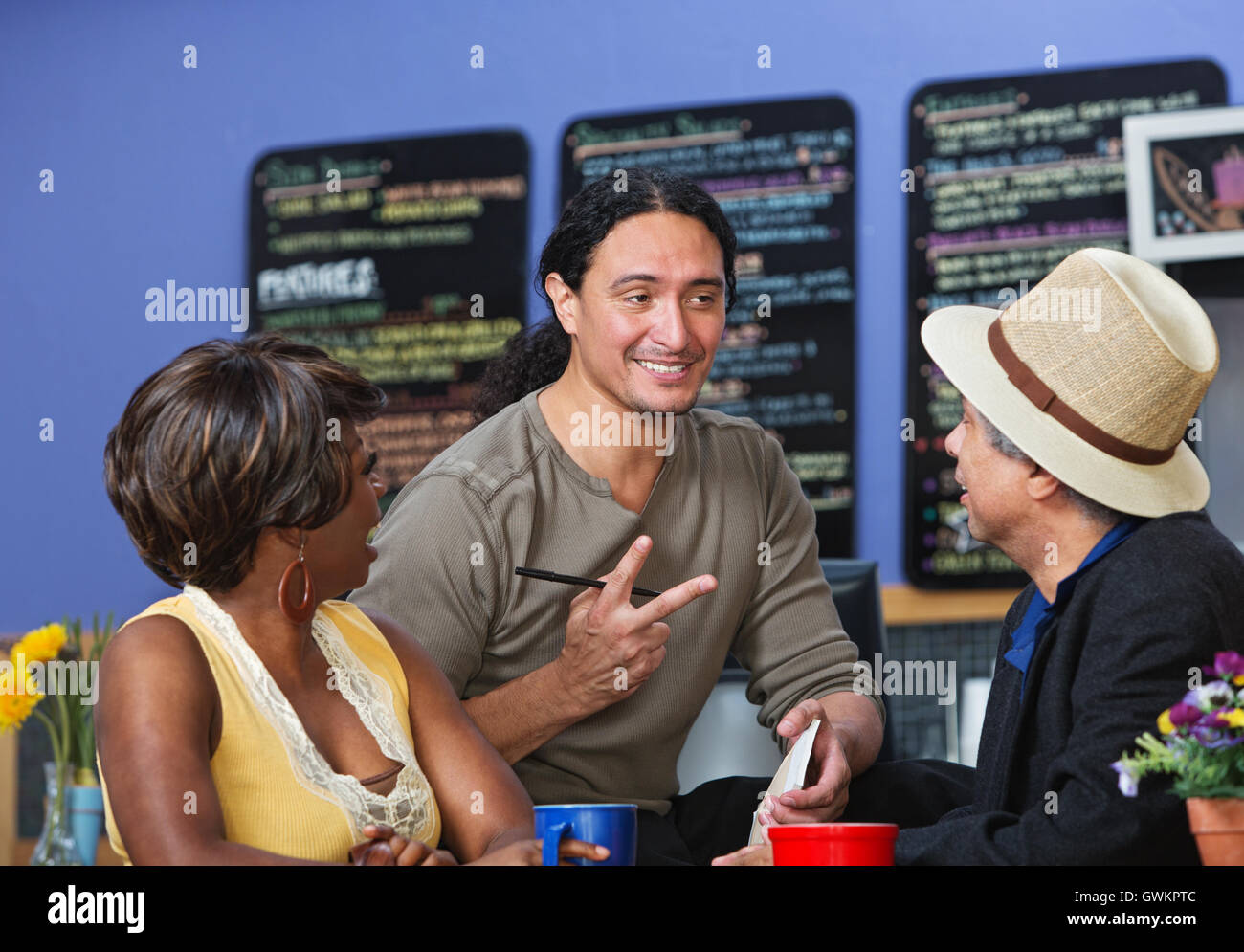 Handsome Man Taking Orders Stock Photo - Alamy