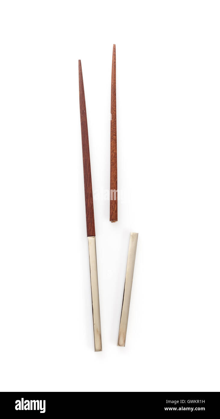 top view of broken chopsticks isolated on a white background Stock ...