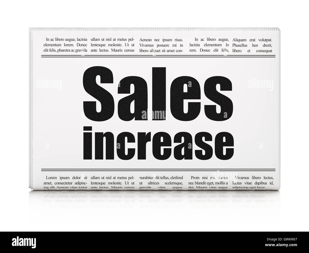 Advertising news concept: newspaper headline Sales Increase Stock Photo ...