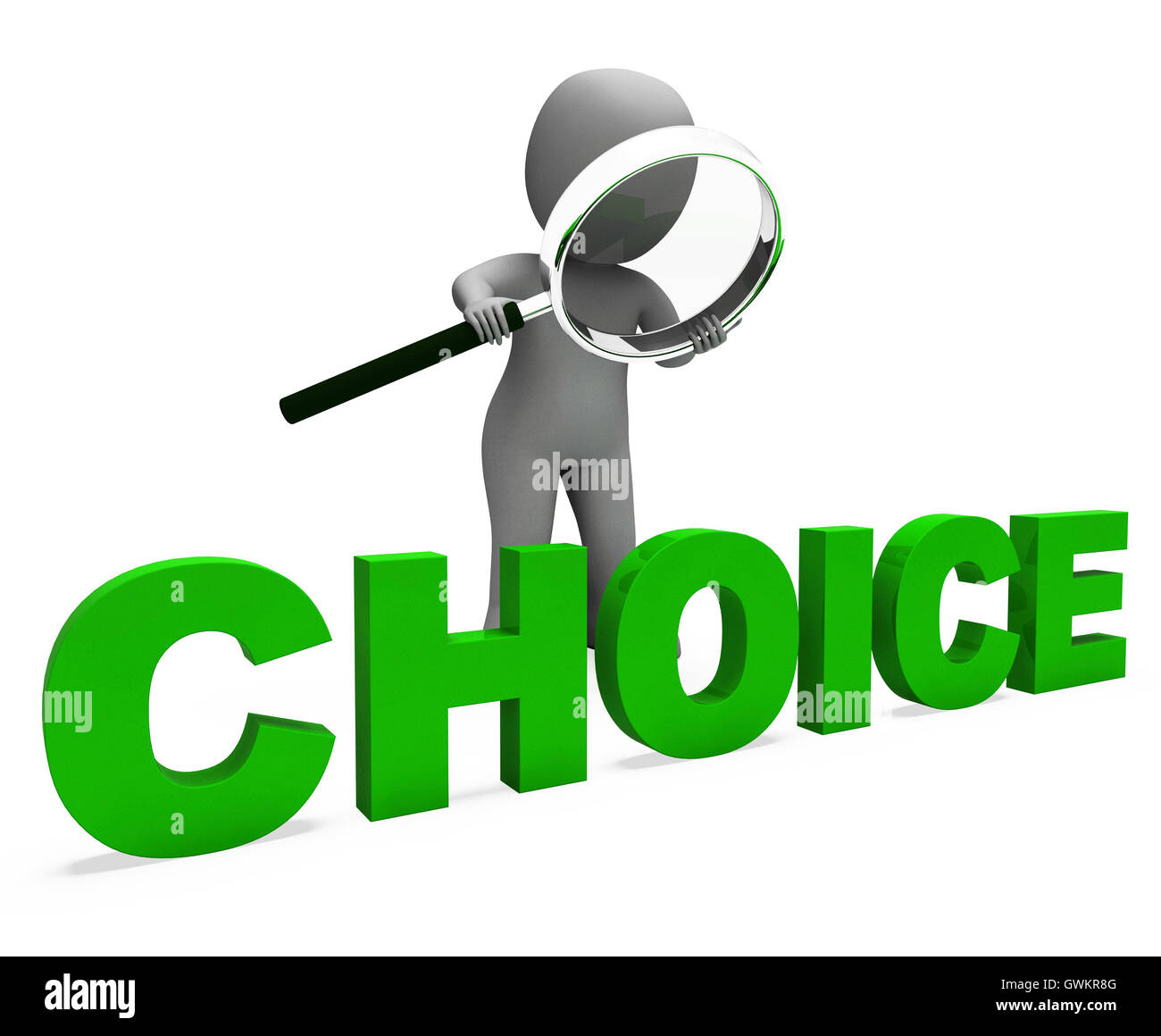 Choice Character Shows Choices Dilemma Or Options Stock Photo - Alamy