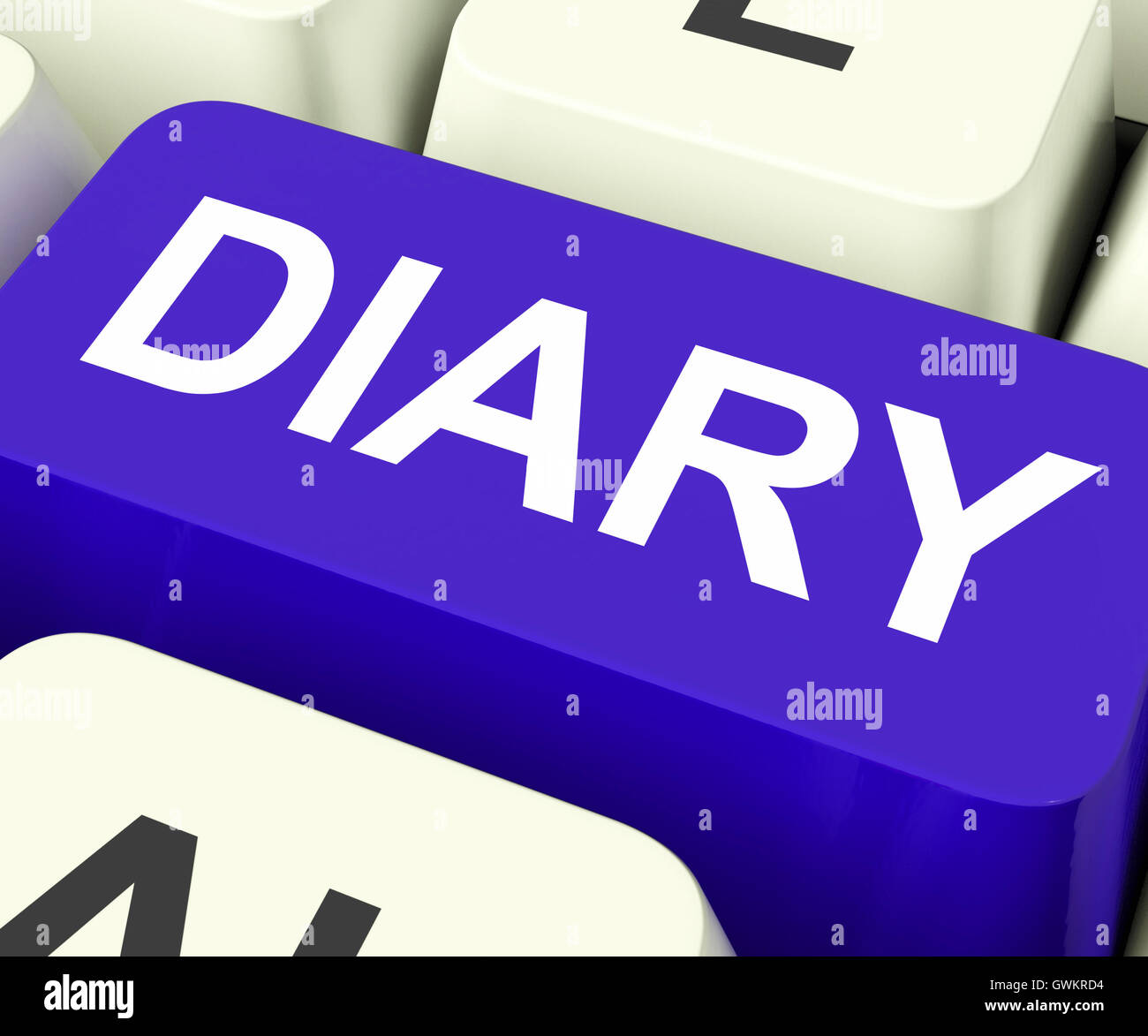 Diary Key Shows Online Planner Or Schedule Stock Photo - Alamy