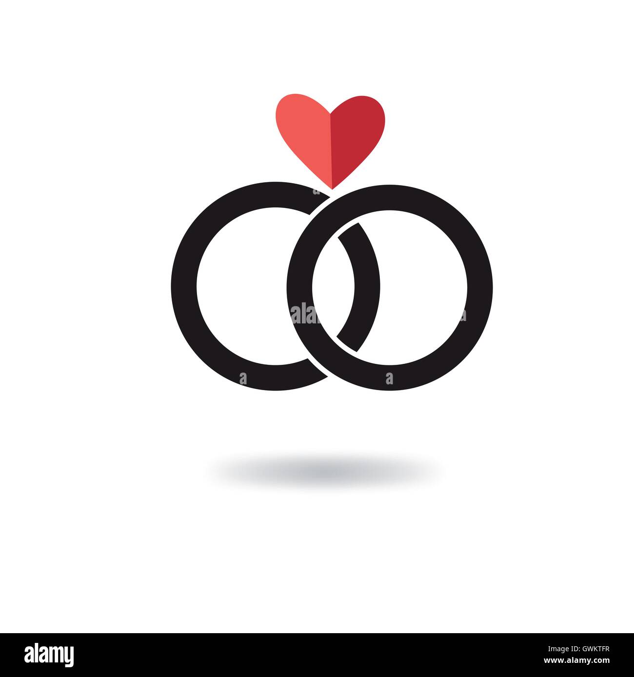 Graphic wedding rings sign on white background Stock Vector Image & Art ...