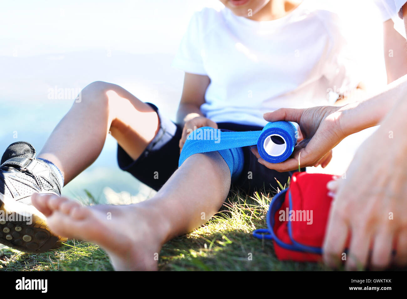 Broken leg, an accident on a mountain trail Stock Photo - Alamy