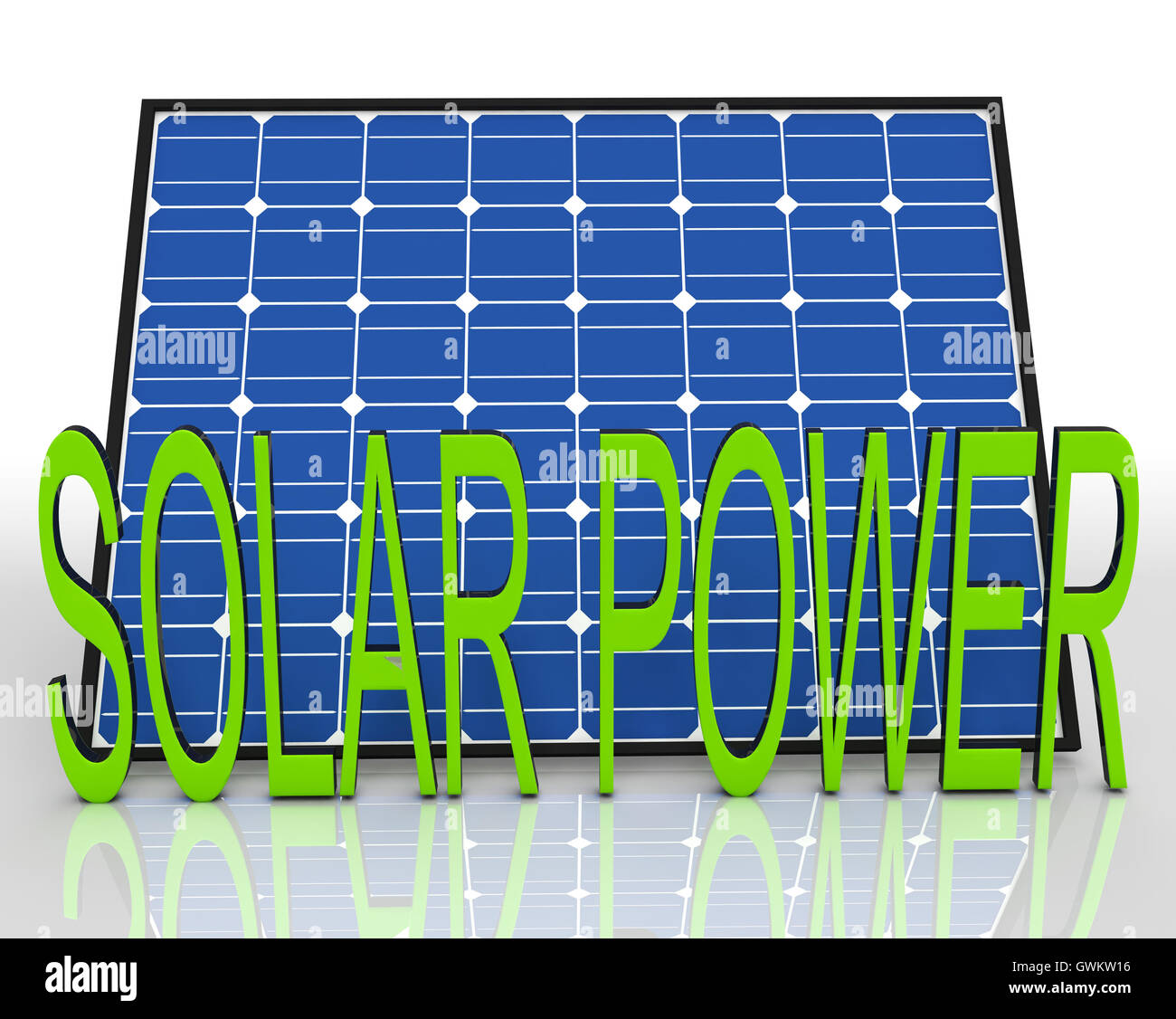Solar Panel And Power Word Shows Energies Source Stock Photo - Alamy