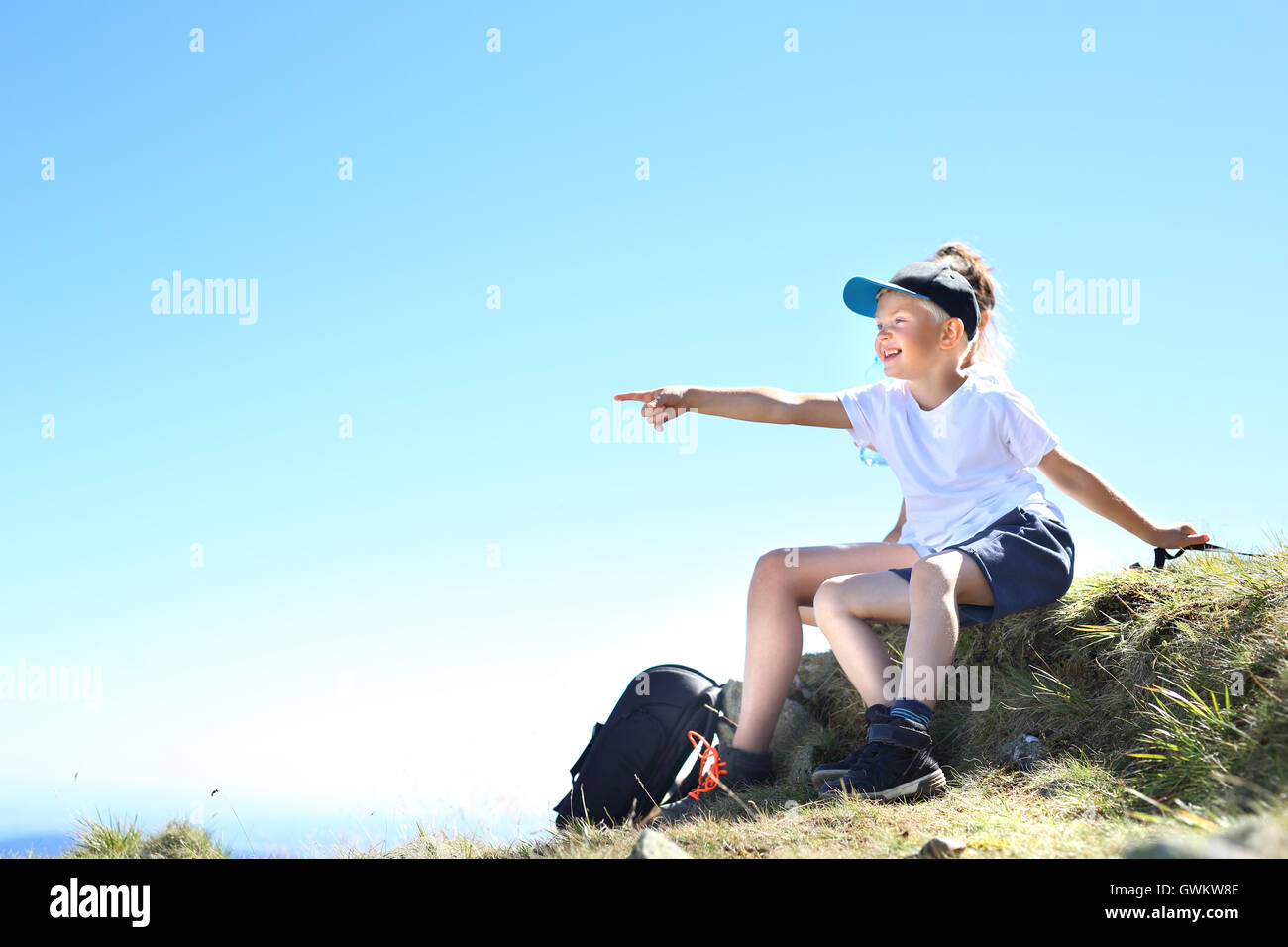 Vacation in the mountains. Relax on the trail Stock Photo - Alamy