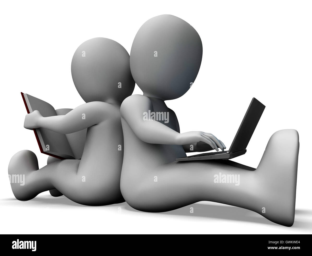 Students Studying Showing Book Or Online Learning Stock Photo - Alamy