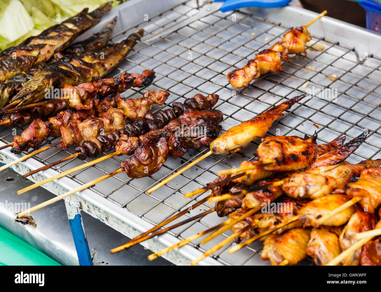 Grilled meat stick Stock Photo - Alamy