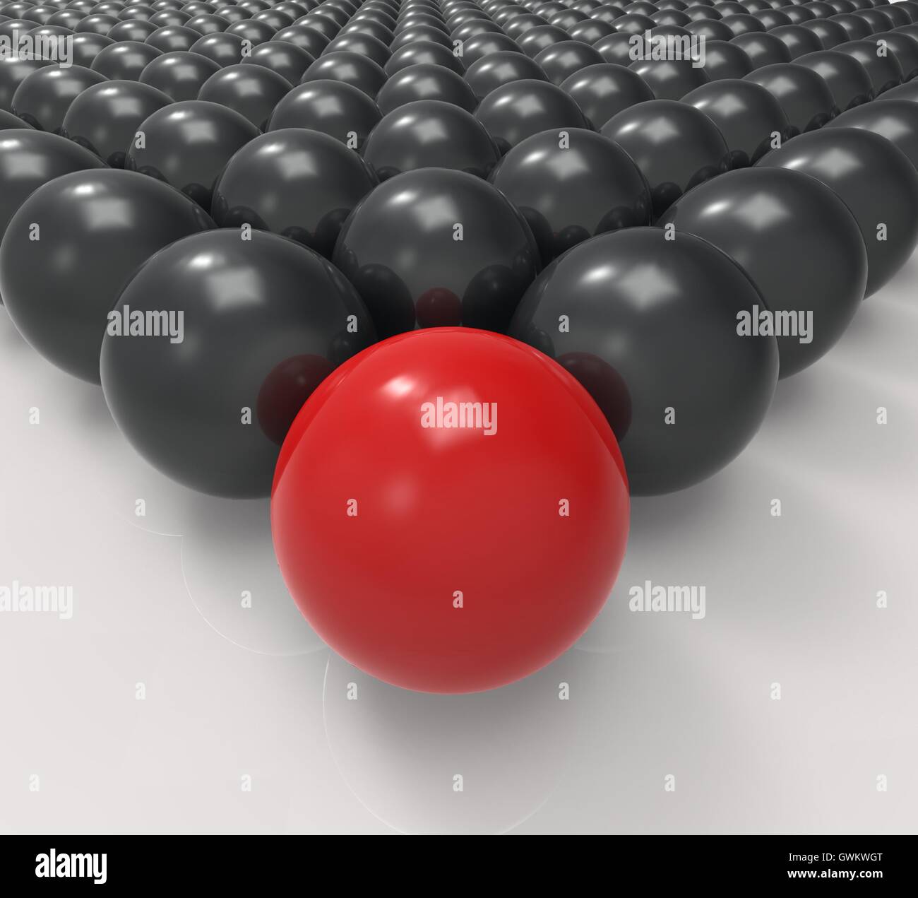 Leading Metallic Ball Shows Leadership Or Acheiving Stock Photo - Alamy