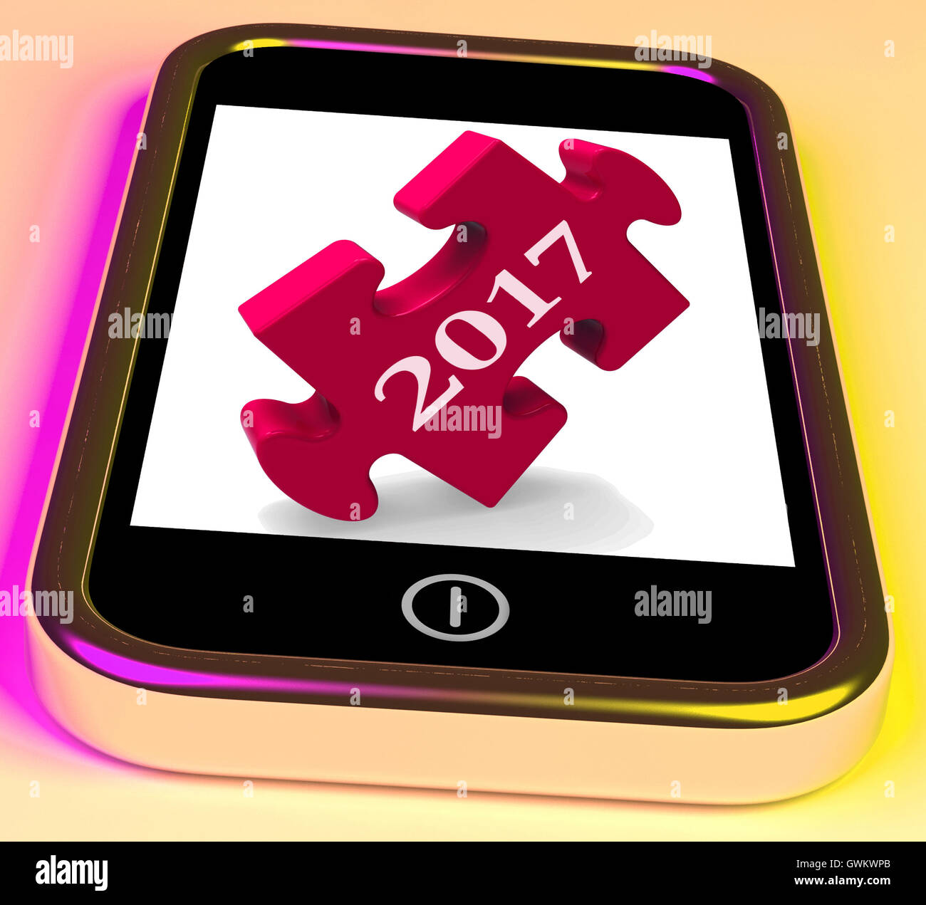 2017 On Smartphone Show Forecasting New Year Stock Photo - Alamy