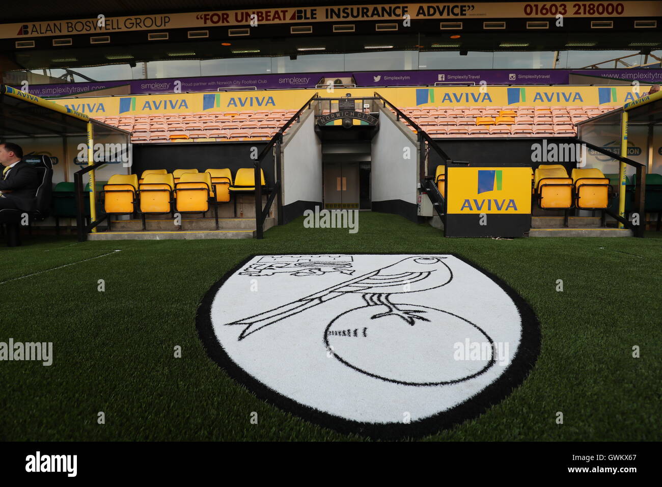 A general view inside Carrow Road Norwich before kick off of the Sky ...