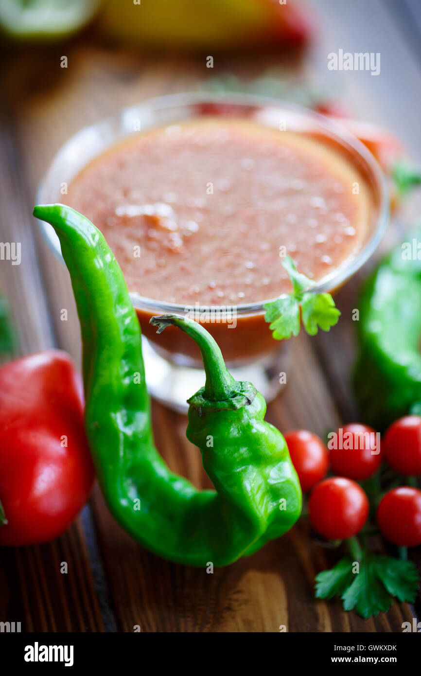 Adjika sauces from fresh vegetables Stock Photo - Alamy