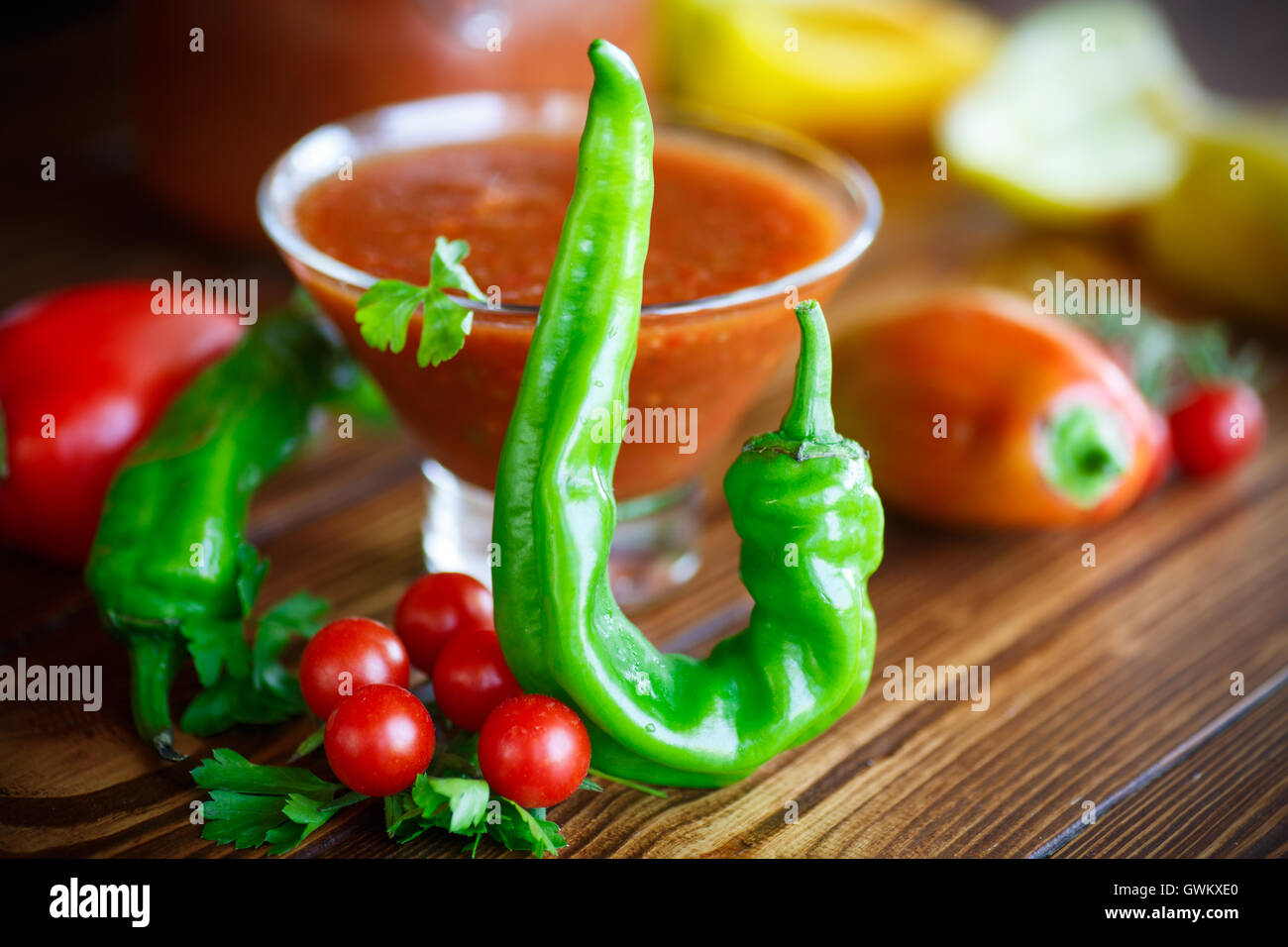 Adjika sauces from fresh vegetables Stock Photo - Alamy