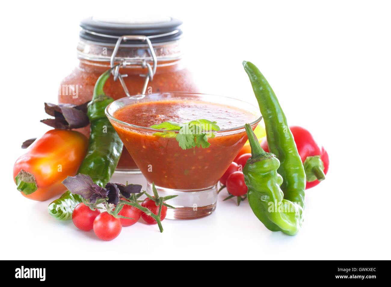 Adjika sauces from fresh vegetables Stock Photo - Alamy