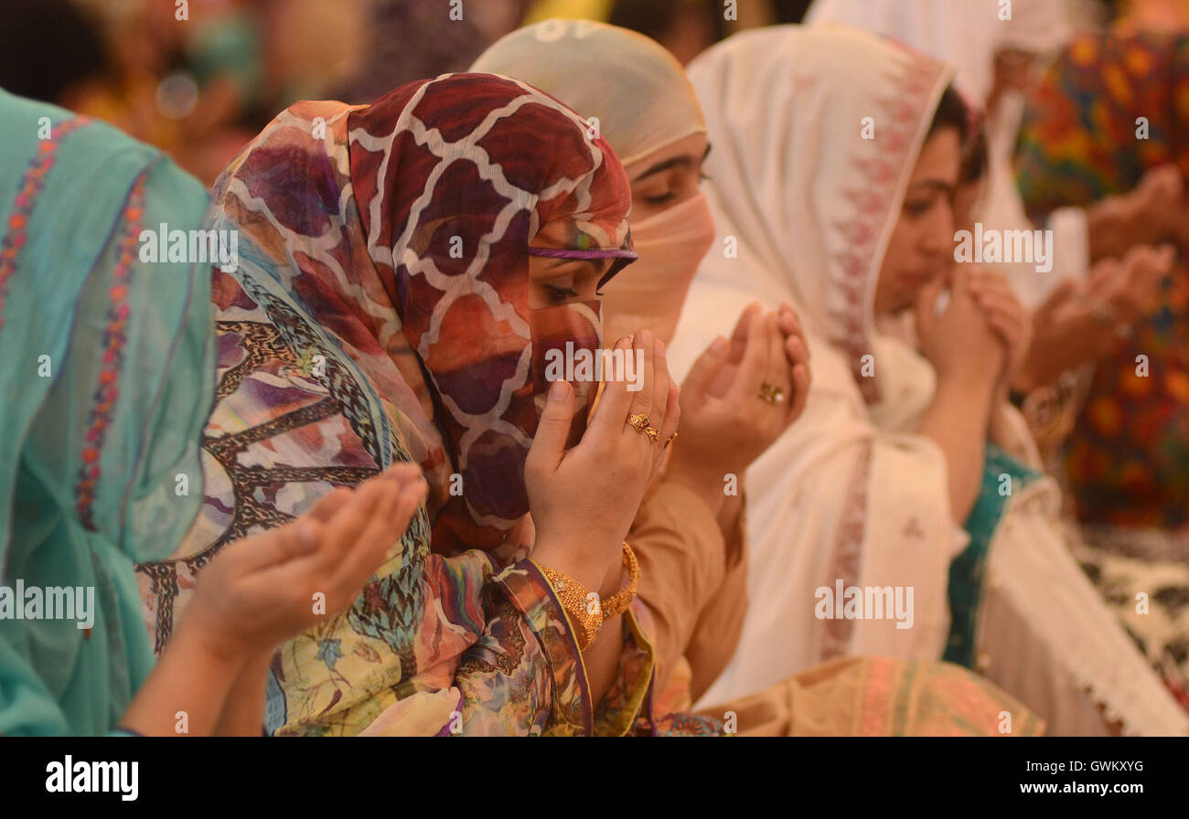 Lahore, Pakistan. 13th Sep, 2016. Pakistani Muslims take a part of Eid ...