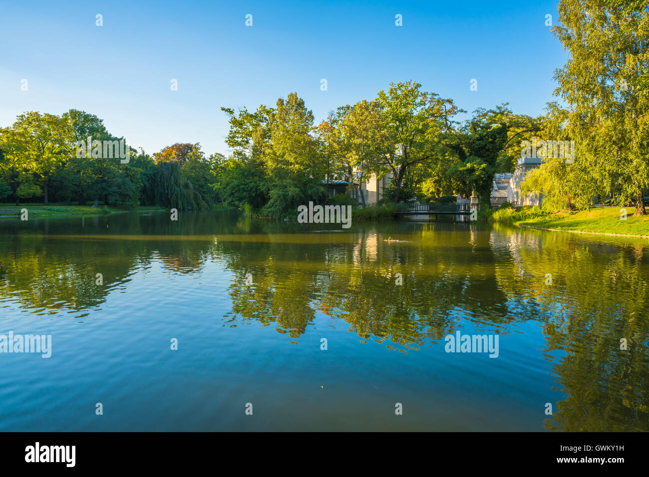 A lake in Lazienki Park, Warsaw, Poland Stock Photo - Alamy