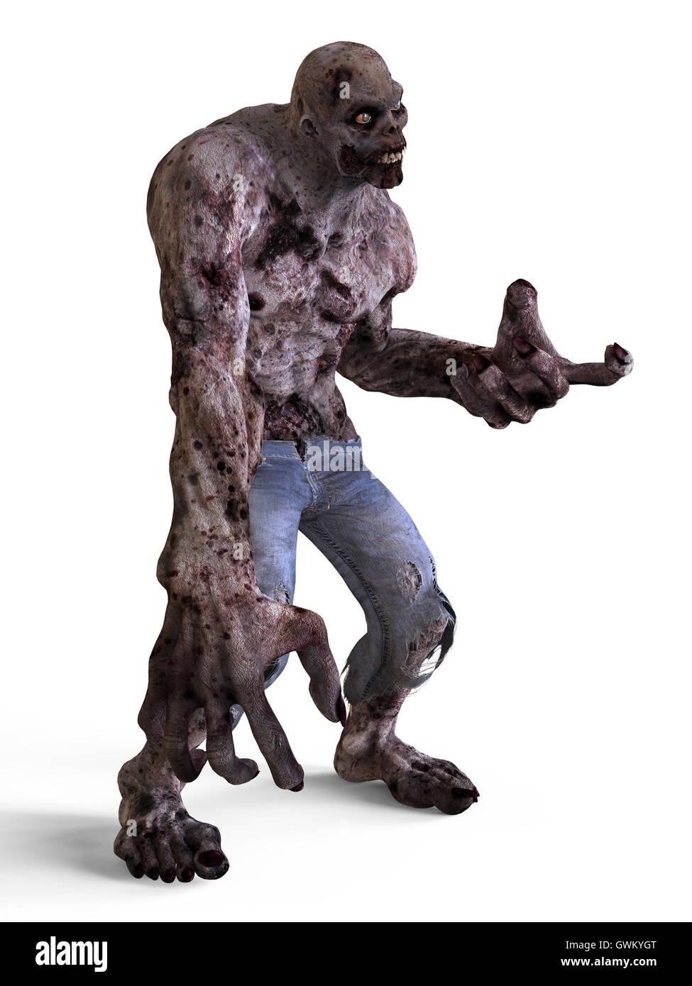 Zombie Monster 3D Illustration Stock Photo - Alamy