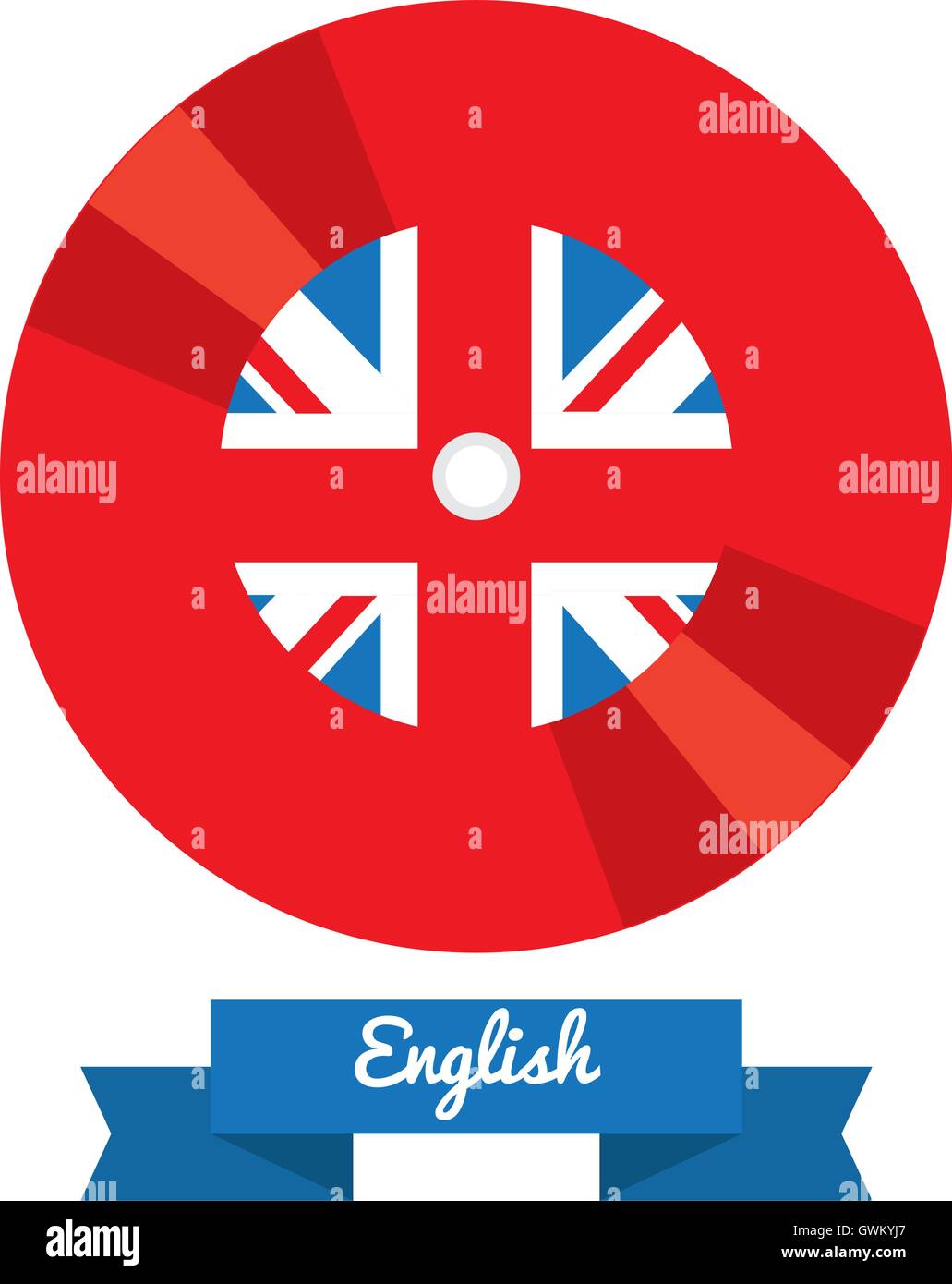 Learn english graphic design, Isolated CD, Vector illustration Stock ...