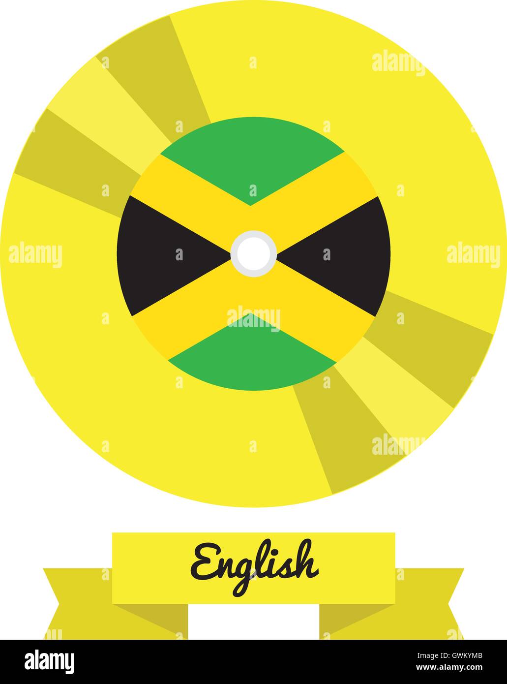 Learn english graphic design, Isolated CD, Vector illustration Stock ...