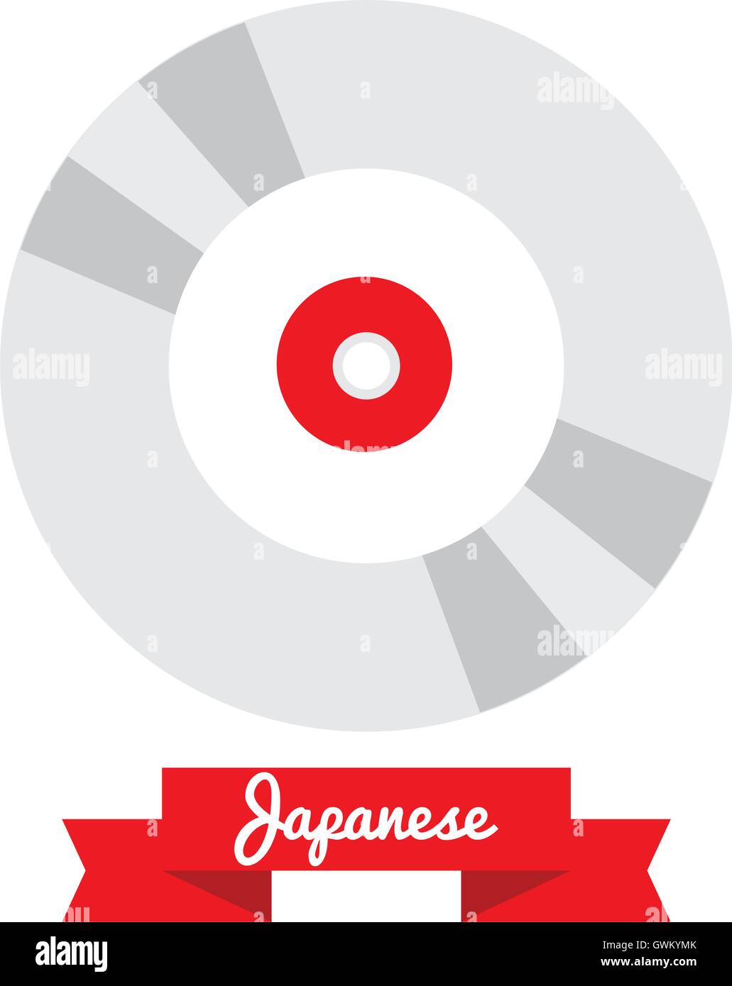 Learn japanese graphic design, Isolated CD, Vector illustration Stock ...