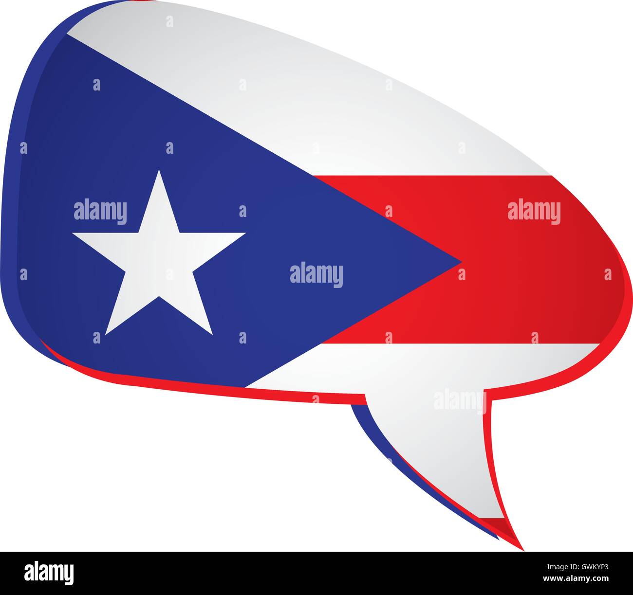 Isolated flag of puerto rico on a bubble chat, Vector illustration ...