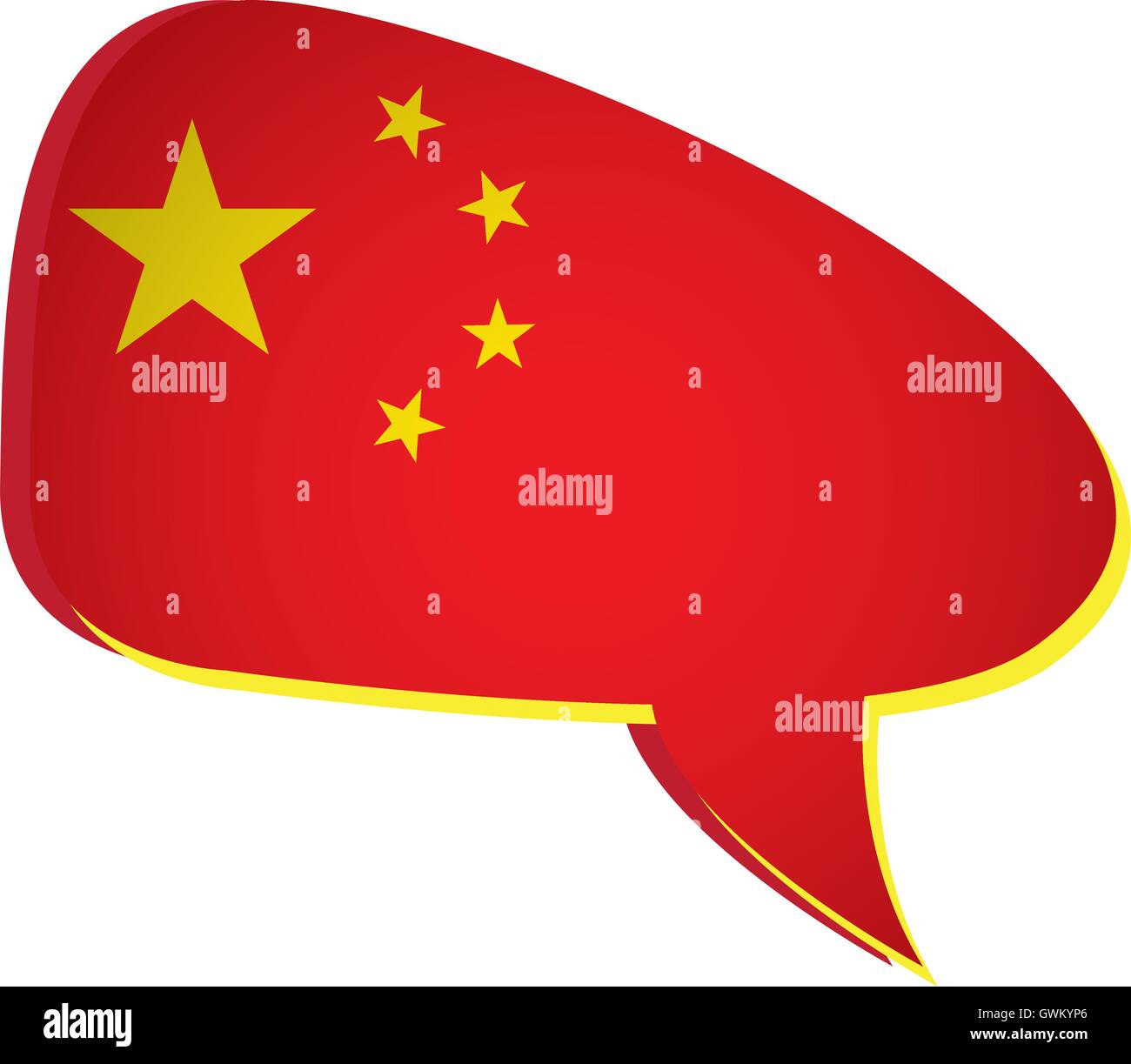 Isolated Chinese flag on a bubble chat, Vector illustration Stock ...