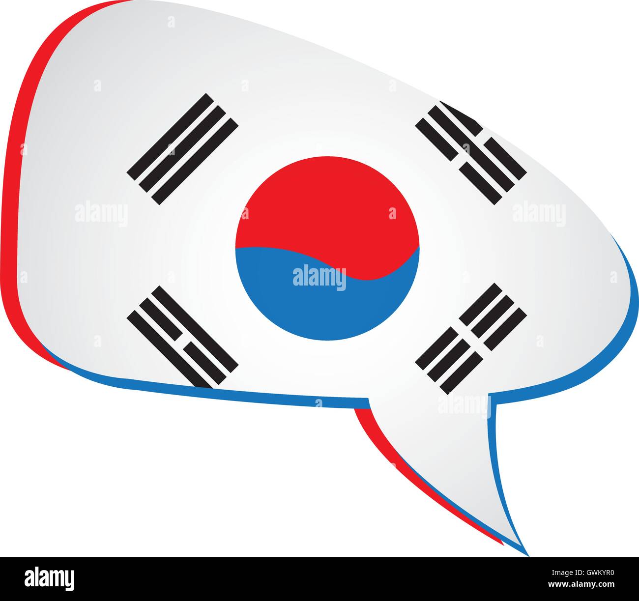 Isolated south korean flag on a bubble chat, Vector illustration Stock ...