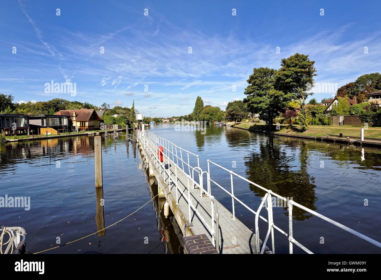 The River Thames at Penton Hook,Laleham on a summers day Stock Photo ...