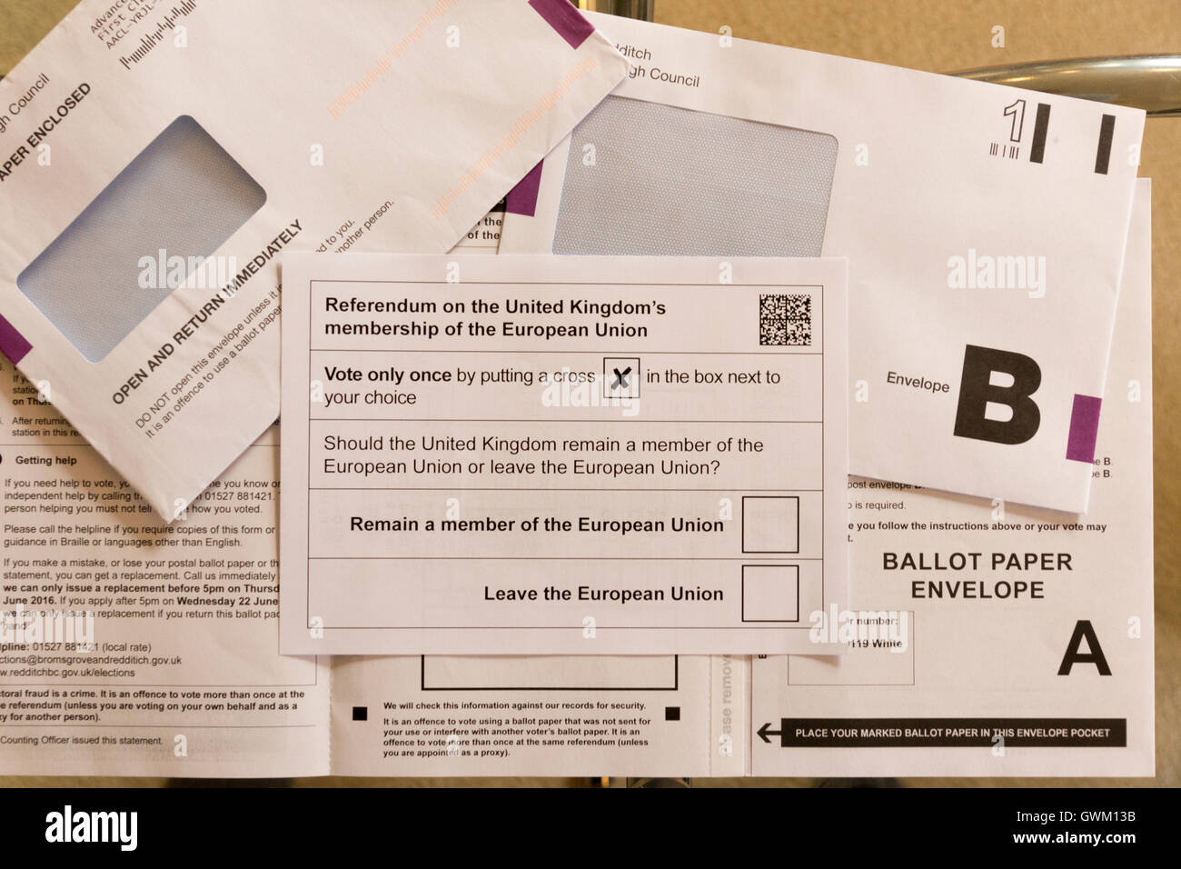 Postal voting form hi-res stock photography and images - Alamy