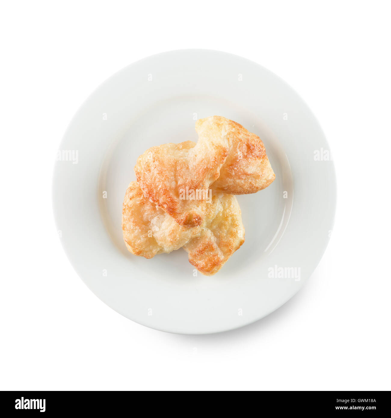 puffs on white plate isolated on the white background Stock Photo - Alamy