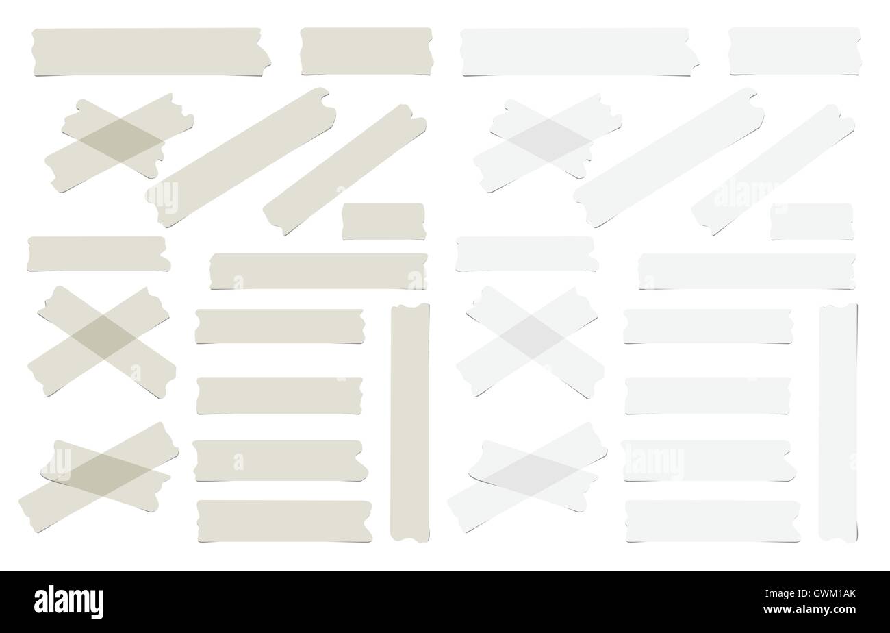 Pieces of different size, gray sticky, adhesive masking tape Stock ...