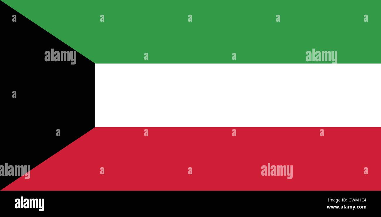 Kuwait flag, correct colors and proportion, accurate vector ...