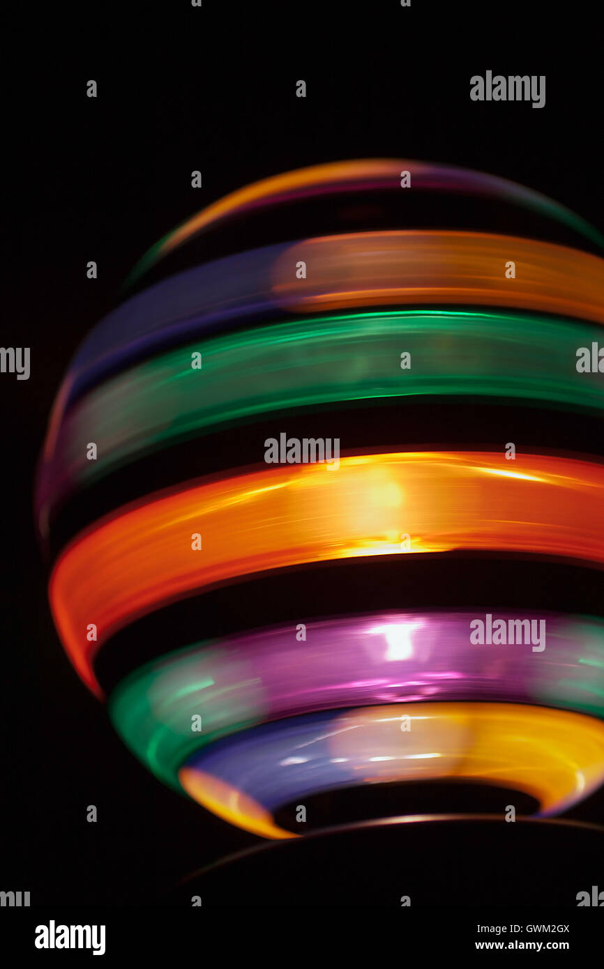 Spinning disco ball in the dark Stock Photo - Alamy