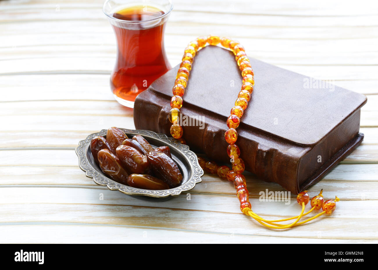 sweet dried dates in vintage silver plate, religious still life Stock ...