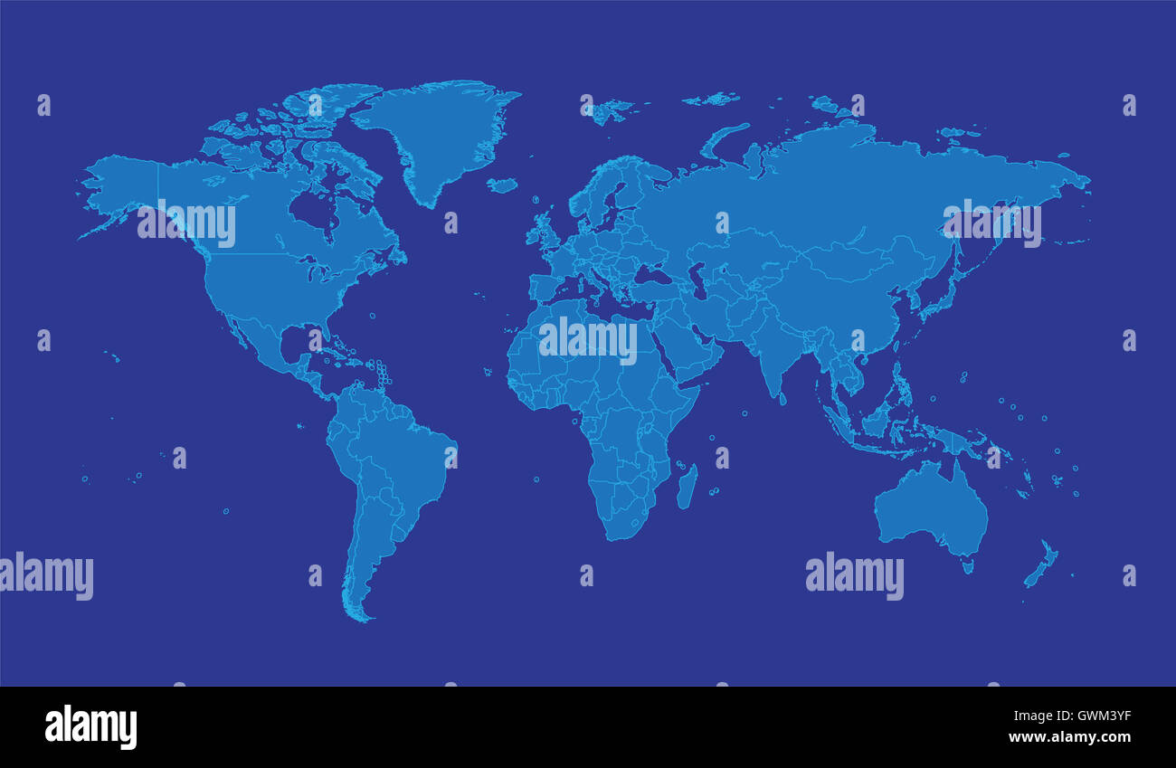 World map vector hi-res stock photography and images - Alamy