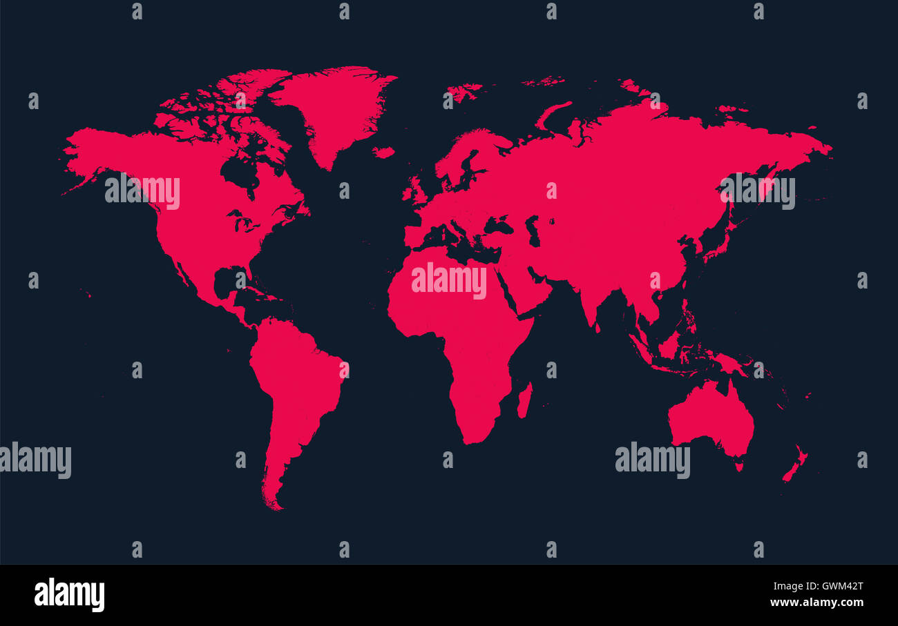 Flat world map vector hi-res stock photography and images - Alamy